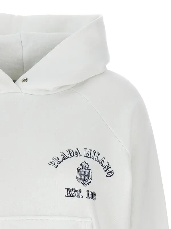 Prada Cotton Hoodie With Logo