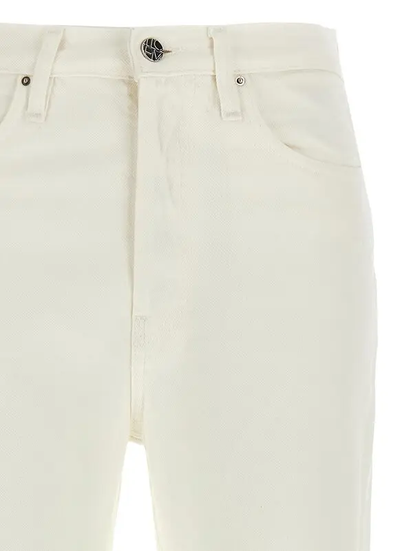 TOTEME High Waist Straight Leg Jeans - White