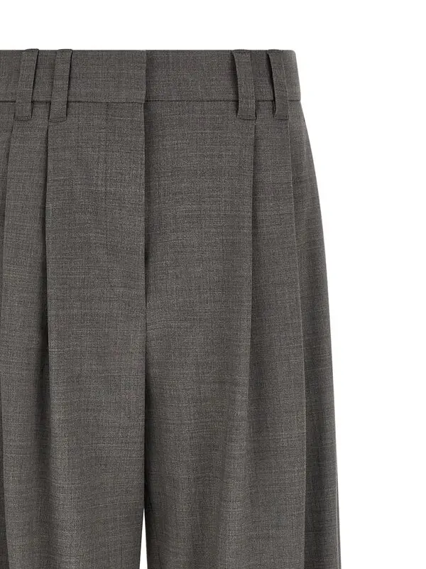 Brunello Cucinelli Wide Leg Trousers - Gray