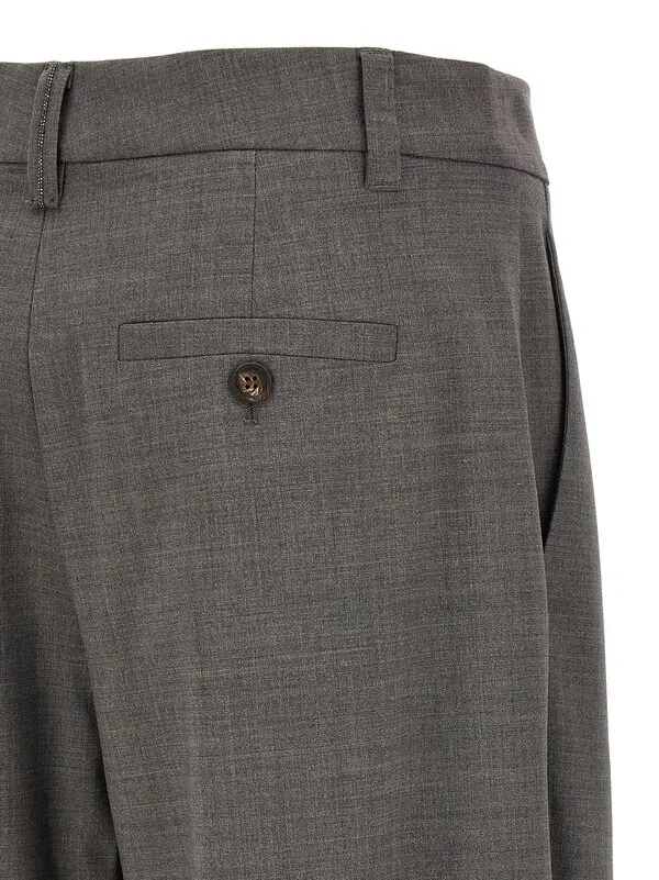 Brunello Cucinelli Wide Leg Trousers - Gray