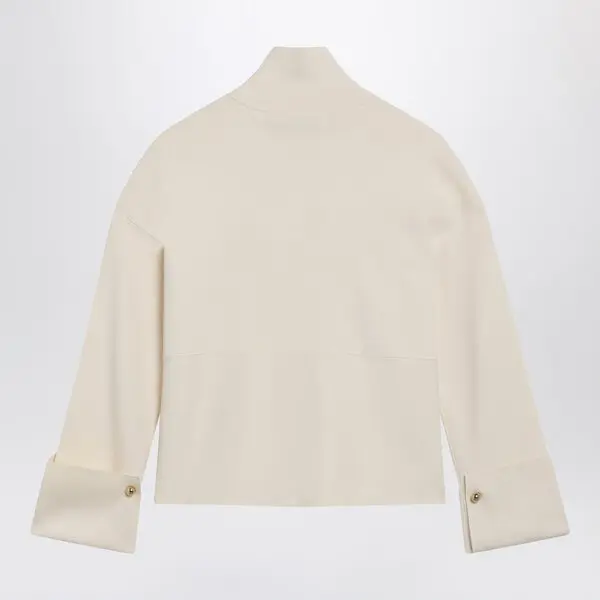 Max Mara Ivory Viscose-blend Zip-up Sweatshirt