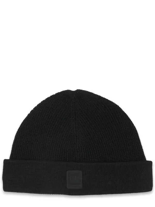 C.P. COMPANY Ribbed Cotton Beanie - Black