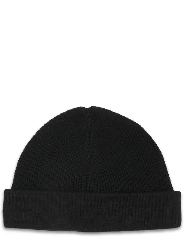 C.P. COMPANY Ribbed Cotton Beanie - Black