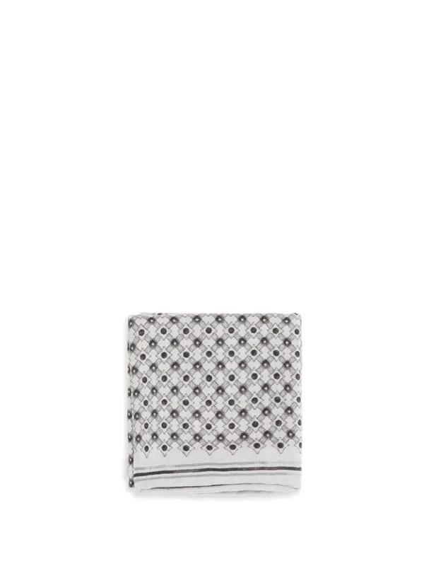 Brunello Cucinelli Silk Pochette With Geometric Pattern - Gray