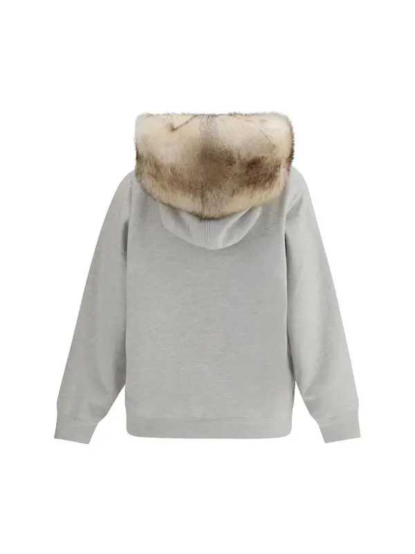 Prada Hoodie Features A Hood Lined In Shearling