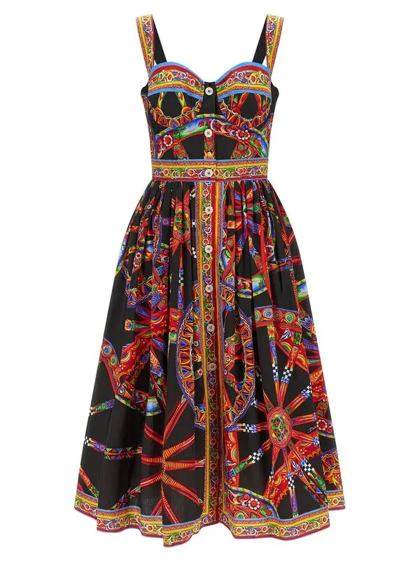Dolce & Gabbana Carretto Midi Dress - Multicolor