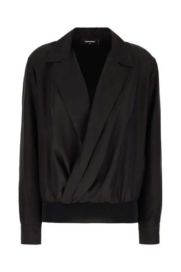 Dsquared2 Wrap Blouse With Logo Detail