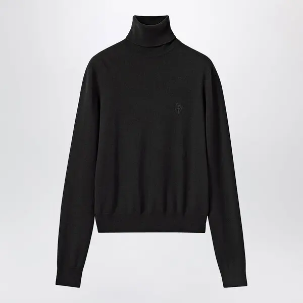 Gucci Wool Turtleneck With Logo Embroidery