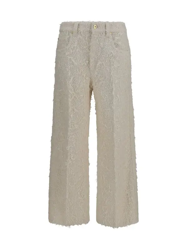 Brunello Cucinelli Square-leg Dyed Furry Pants With Monili - Multicolor