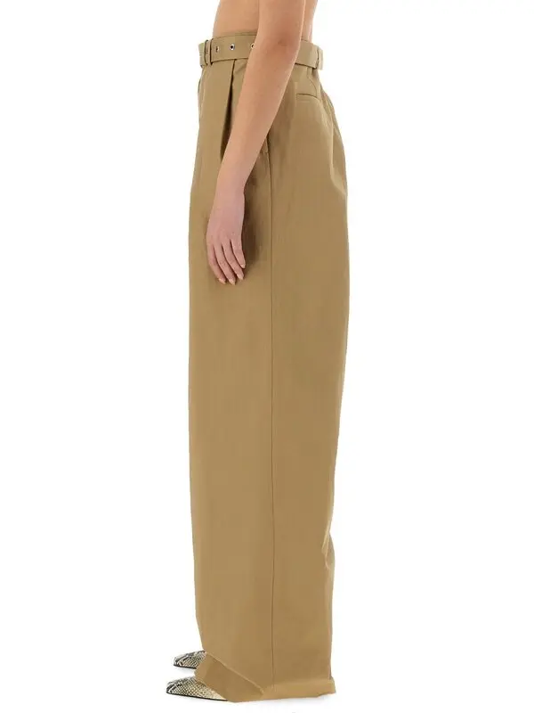 Dries Van Noten Wide-leg Belted Pants - Cream