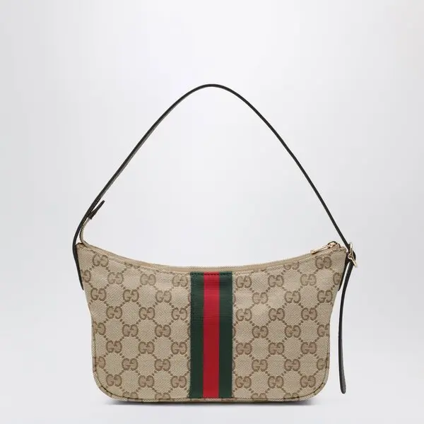 Gucci Small Beige Gg Pattern Bag - Cream