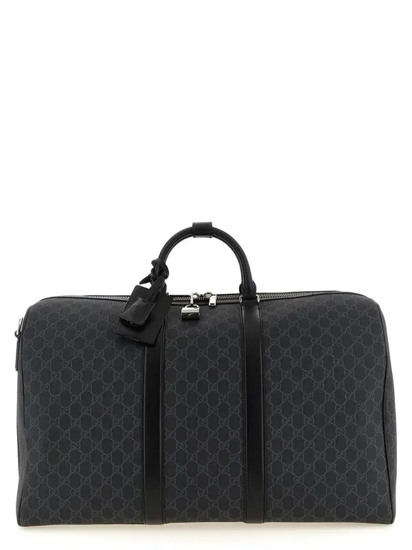 Gucci Gg Supreme Canvas Duffle Bag - Black