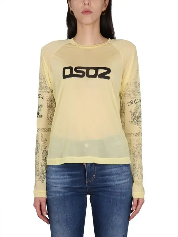 Dsquared2 Logo Print T-shirt - Yellow