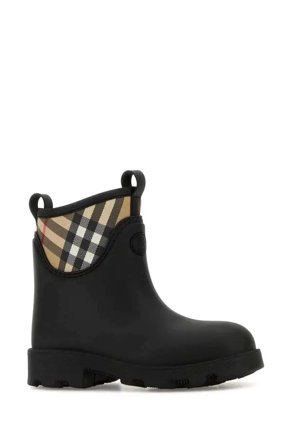Burberry Rubber Marsh Stamp Ankle Boots - Black