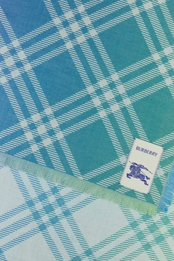Burberry Embroidered Wool Blend Scarf