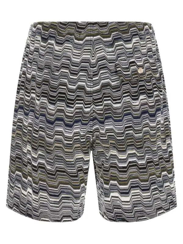 Missoni Irregular Zigzag Bermuda Shorts - Green