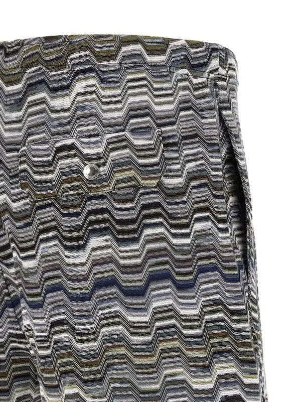 Missoni Irregular Zigzag Bermuda Shorts - Green