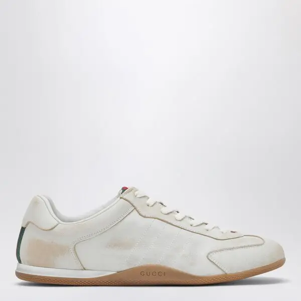 Gucci Shift Sneakers In Delave-effect Leather - White