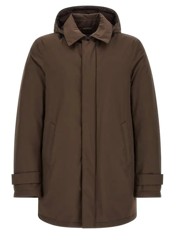 Herno Detachable Hood Parka - Brown