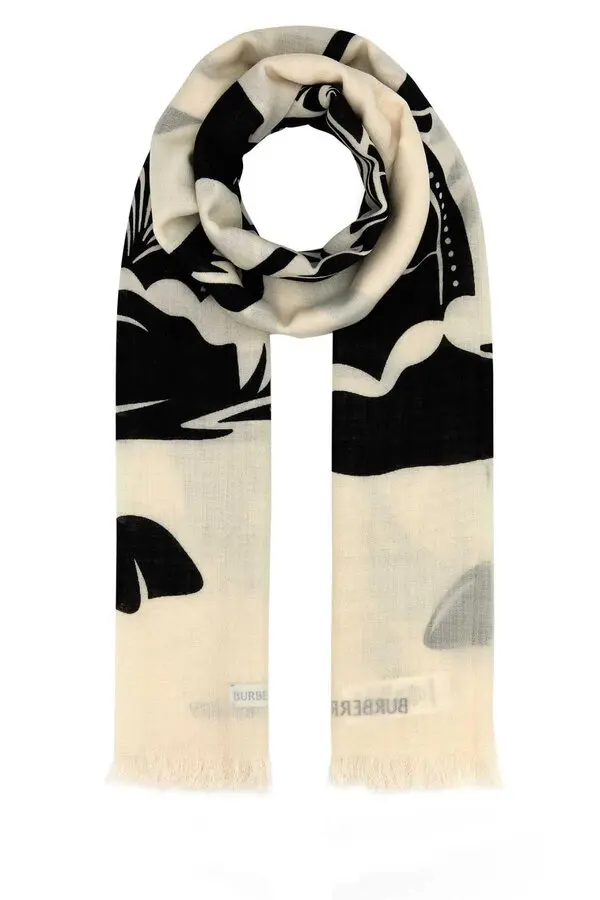 Burberry Embroidered Wool Scarf