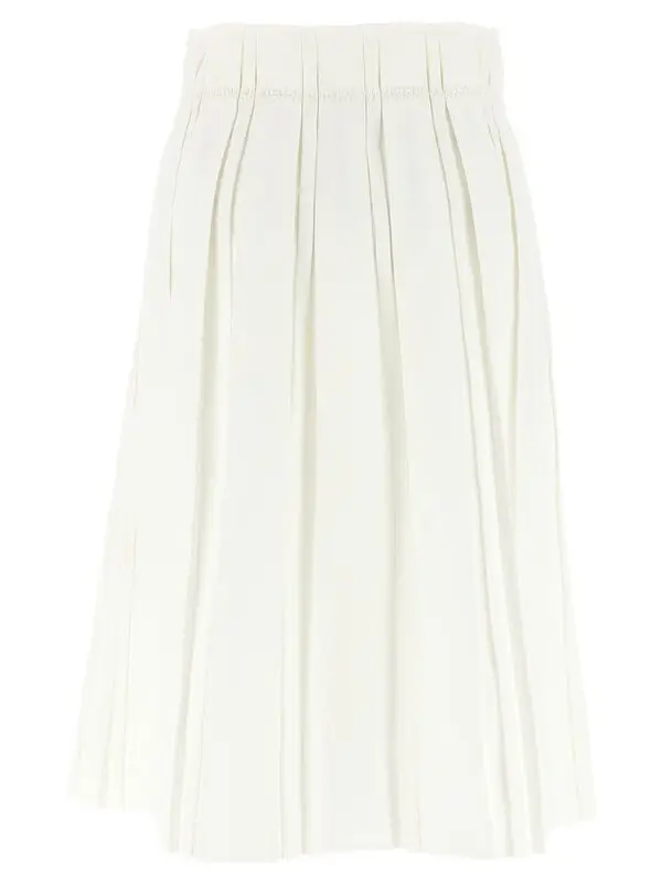 JIL SANDER Pleated Linen Midi Skirt