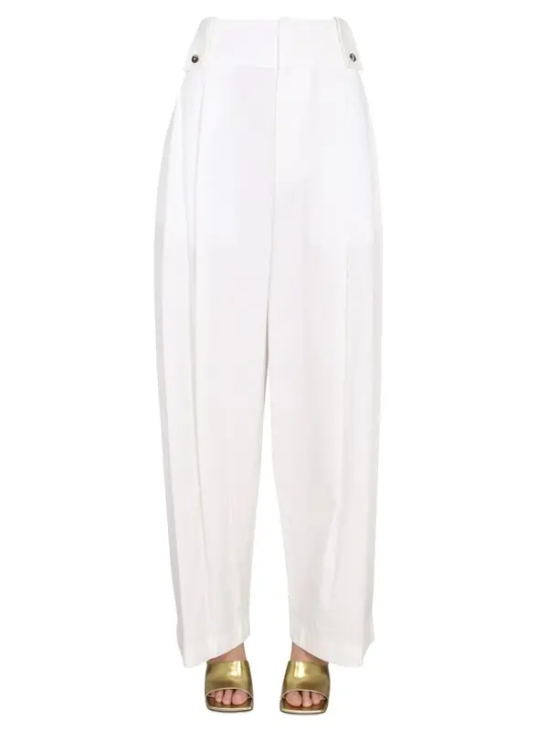 Bottega Veneta Wide Leg Pants - Cream