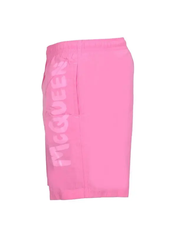 Alexander McQueen Logo Print Swimsuit - Pink