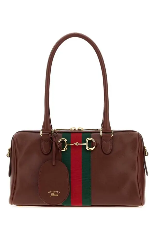 Gucci Chocolate Leather Medium Borsetto Handbag
