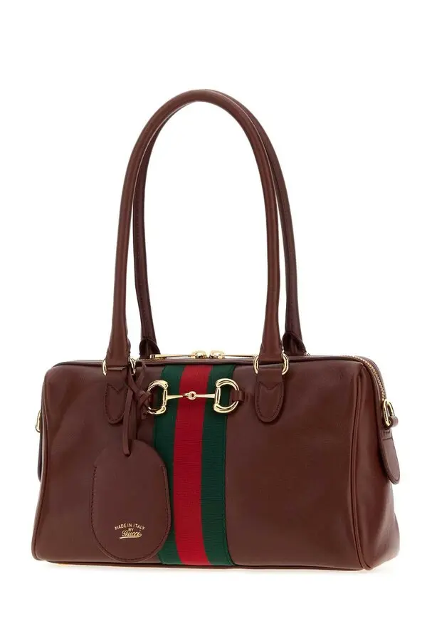 Gucci Chocolate Leather Medium Borsetto Handbag