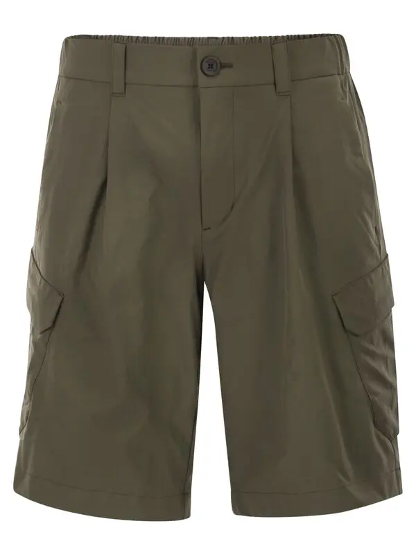 Herno Technical Fabric Cargo Bermuda Shorts