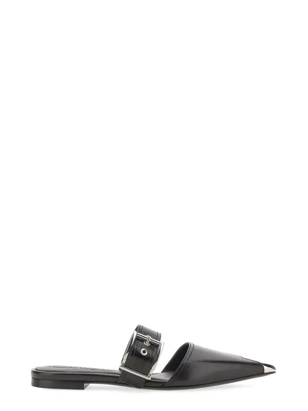 Alexander McQueen Leather Mules - Black