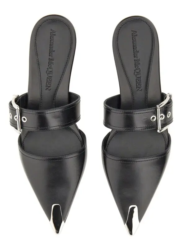 Alexander McQueen Leather Mules - Black