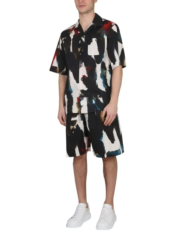 Alexander McQueen Bermuda With Logo Print