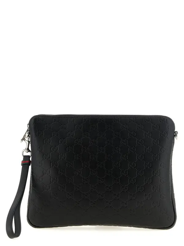 Gucci Gg Emblem' Medium Shoulder Bag - Black