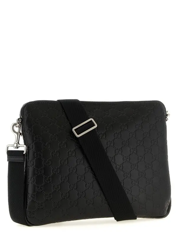 Gucci Gg Emblem' Medium Shoulder Bag - Black