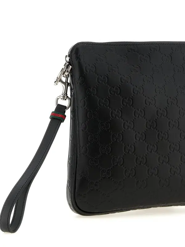 Gucci Gg Emblem' Medium Shoulder Bag - Black