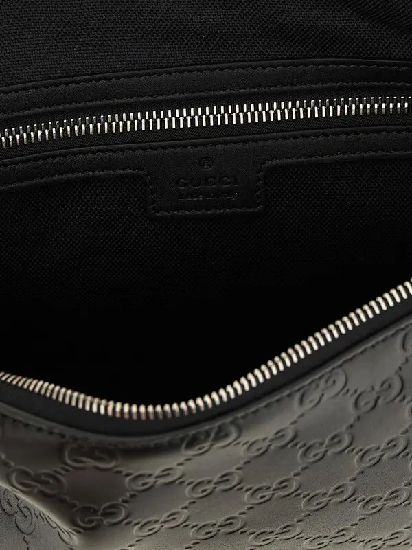 Gucci Gg Emblem' Medium Shoulder Bag - Black