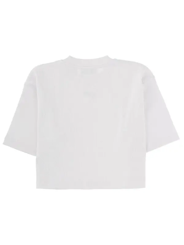 Off-White Cropped T-shirt With Logo