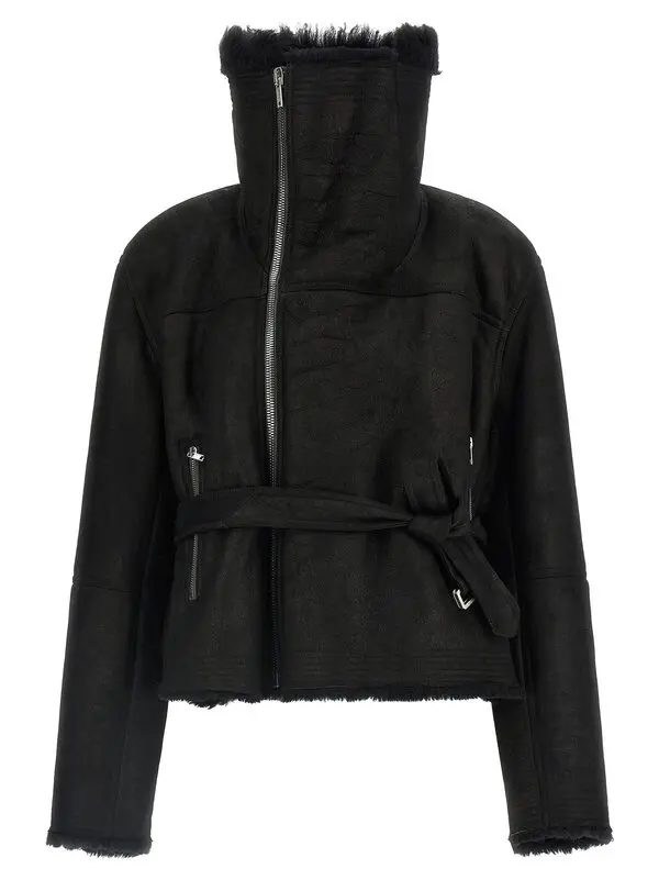 Rick Owens Cropped Flight' Jacket - Black