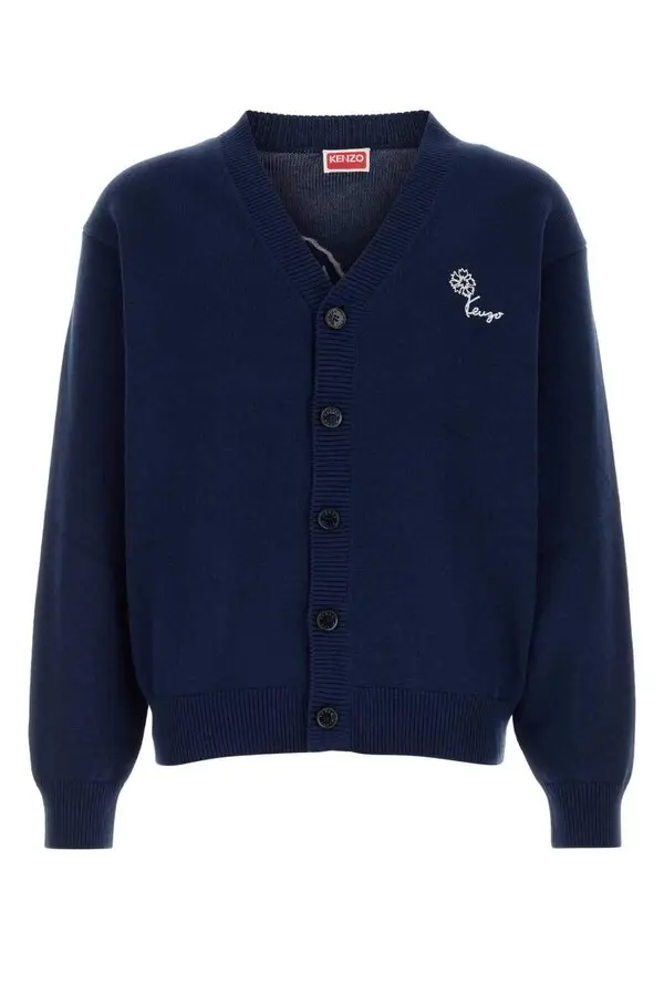 Kenzo Wool Blend Cardigan - Blue