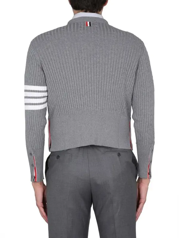 Thom Browne 4bar Stripe Jersey Sweater - Gray