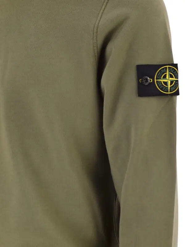 Stone Island Regular Fit Crew Neck Sweatshirt With Raglan Sleeves