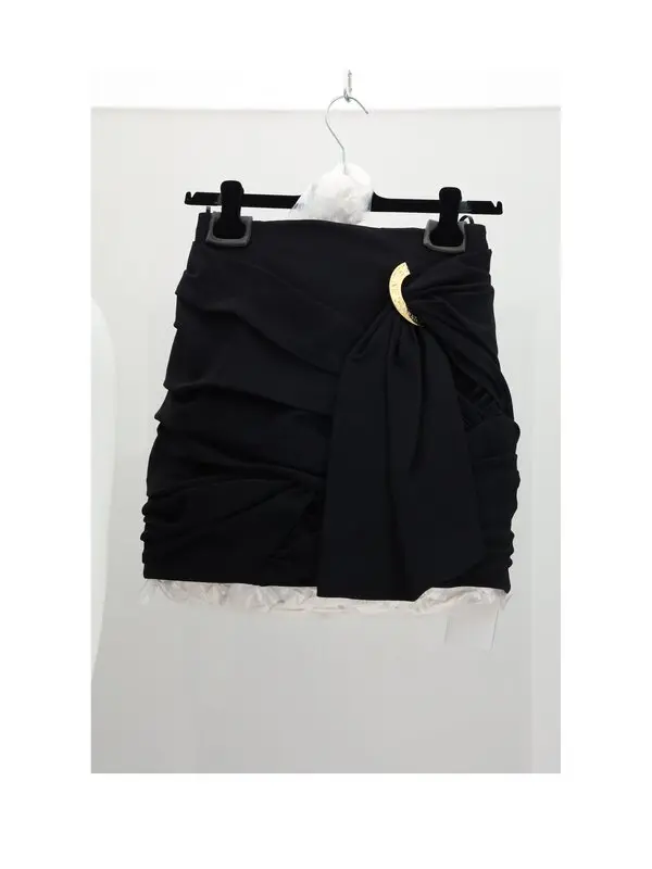 Celine Draped Mini Skirt - Black