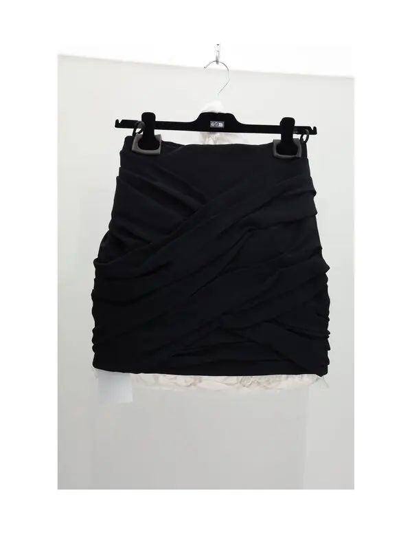Celine Draped Mini Skirt - Black
