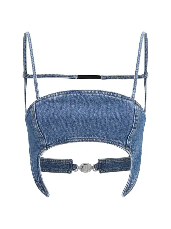 MARINE SERRE Denim Moon Top - Blue