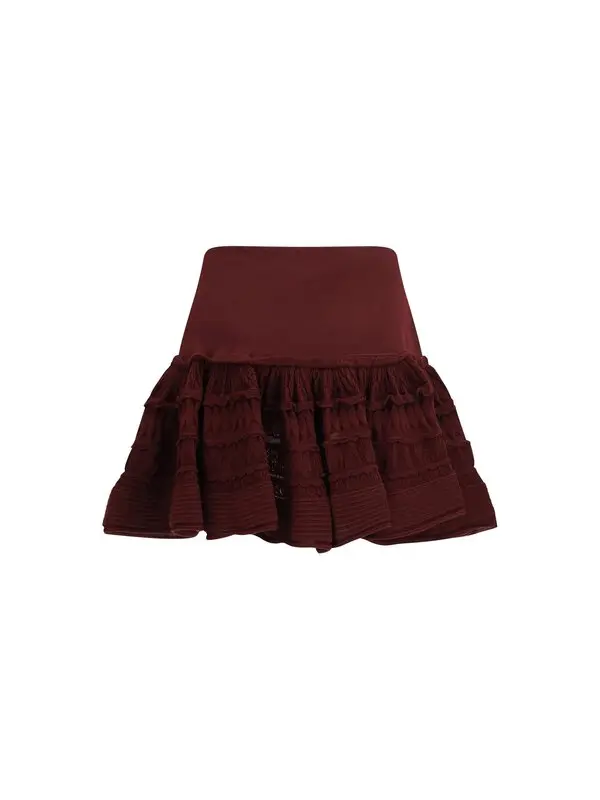 Alaïa Wool Crinoline Ruffle Mini Skirt