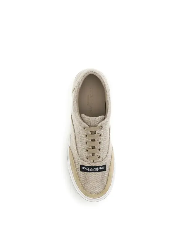 Dolce & Gabbana Dg Sailing Linen Sneakers - Cream