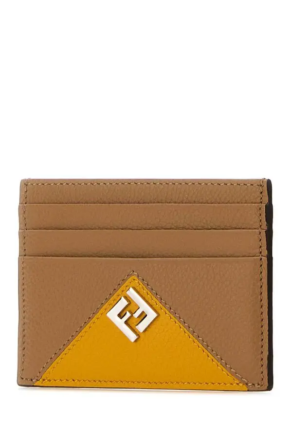 Fendi Beige Leather Card Holder