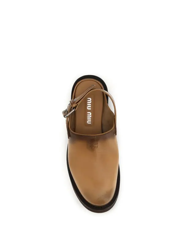 Miu Miu Foule Leather Mules