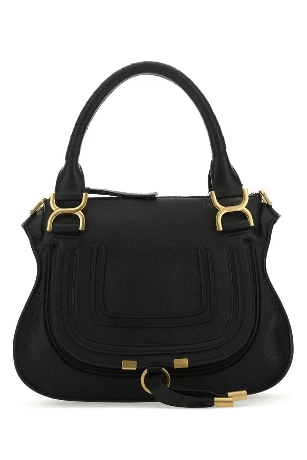 Chloé Leather Small Marcie Handbag - Black